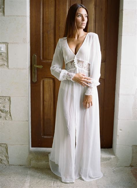 stéphanie déshabillé nuptial en mousseline de soie