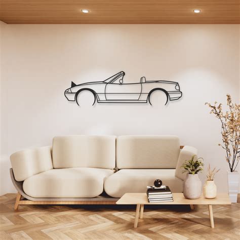Silhueta Decorativa Mazda Mx Miata Lateral Em Metal Metal Prime