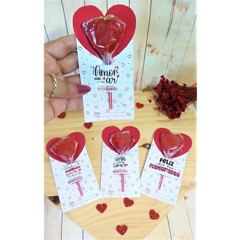 20 Card Cartão Pirulito Mimo Lembrancinha Dia dos Namorados para