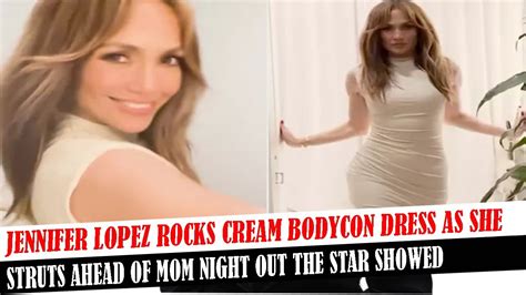 Jennifer Lopez Rocks Cream Bodycon Dress As She Struts Ahead Of Mom
