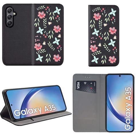 Etui Do Samsung Galaxy A G Zamykane Malowane Wz R Kwiaty Ze Szk Em