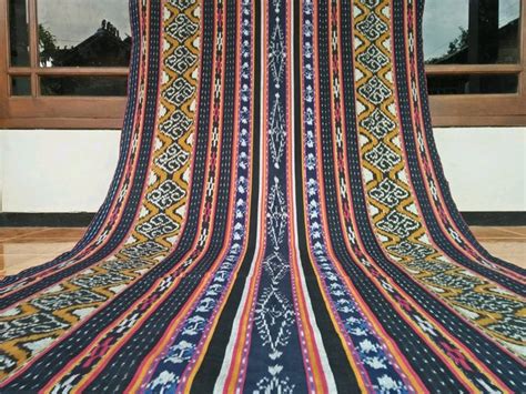 Jual Kain Tenun Blanket Halusan Kuning Hitam Motif Toraja Terbaru Di