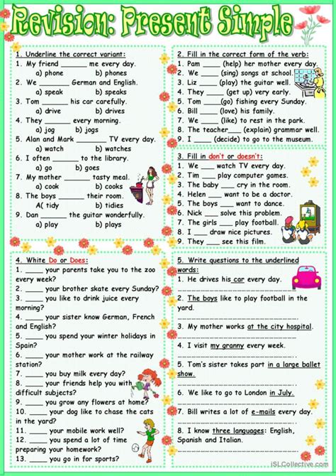 Revision Present Simple Français FLE fiches pedagogiques pdf doc