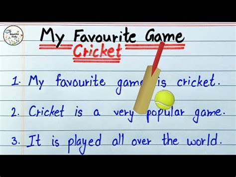 Essay On My Favourite Game Cricket 10 Lines On Cricket In English
