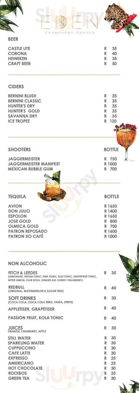 Eden Champagne Garden Men Durban Main Menu Sluurpy