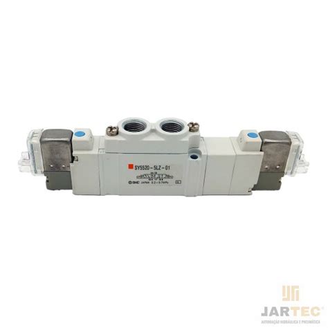 Válvula Direcional Pneumática SMC Duplo Solenoide 5 3 Vias 24V Jartec