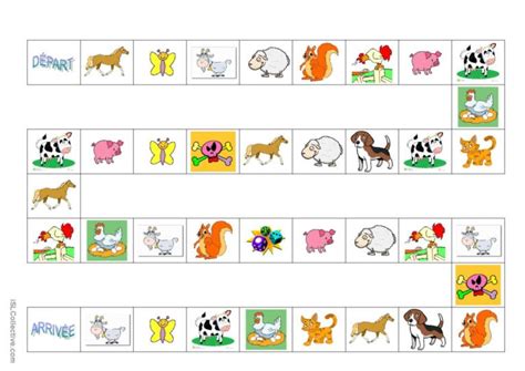 JEU DE L OIE LES ANIMAUX 2 Français FLE fiches pedagogiques pdf doc