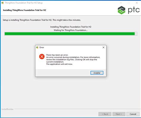 solved error installation thingworx foundation 9 1 ptc community