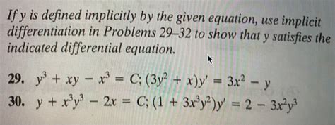 solved if y is defined implicitly by the given equation use