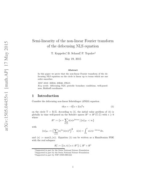 pdf semi linearity of the non linear fourier transform of the defocusing nls equation