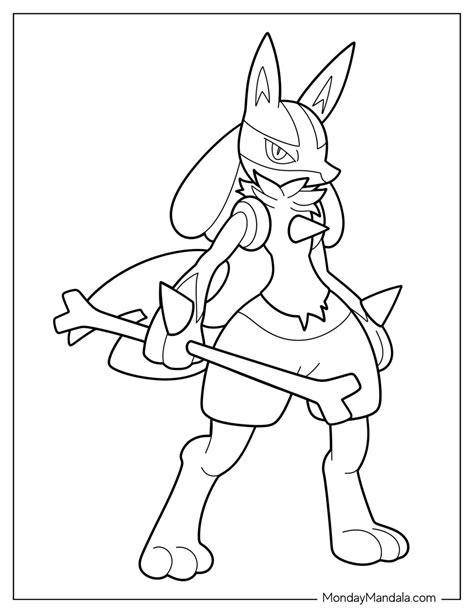 20 Lucario Coloring Pages Free PDF Printables 2024
