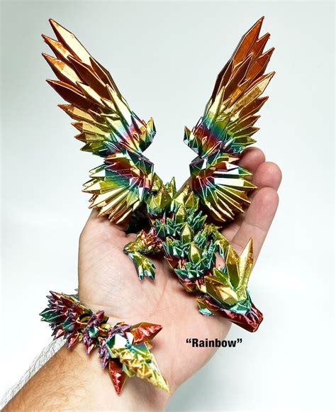 Crystal Wing Dragon Articulated Fidget Toy D Printed Many Etsy Canada