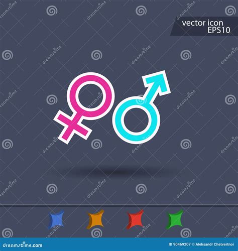 Sistema De Símbolo Masculino Y Femenino Vector Stock de ilustración