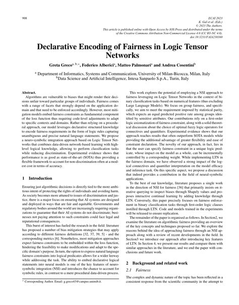 PDF Declarative Encoding Of Fairness In Logic Tensor Networks