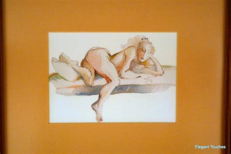 Original SIGNED NUDE Woman Figurative Art Collage Watercolor Pencil