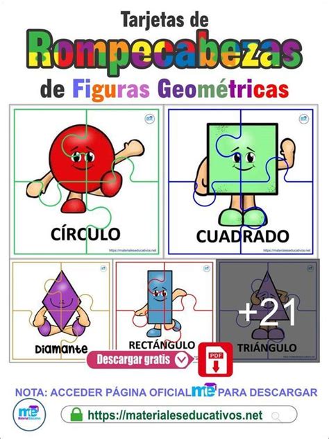 Tarjetas de Rompecabezas de Figuras Geométricas Documento completo e