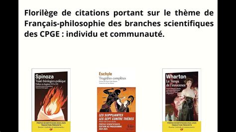 Florilège de citations portant sur le thème de Français philosophie