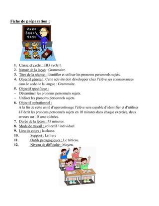 Fiche de préparation PDF