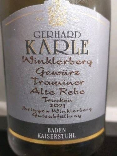 Gerhard Karle Winklerberg Alte Rebe Gew Rztraminer Trocken Vivino Us