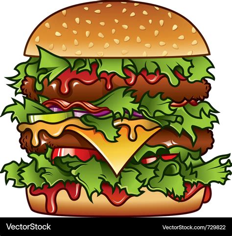 Xxxl Burger Royalty Free Vector Image Vectorstock