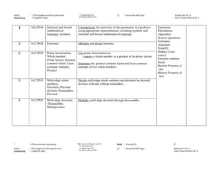 6th Grade Math Curriculum Map 2011 2012 PPT