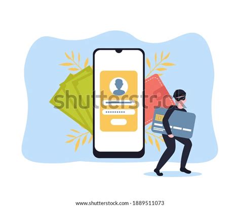 Cyber Thief Breaks Phone Steals Money Stock Illustration 1889511073