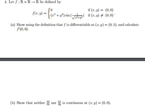 solved let f r times r rightarrow r be defined by f x