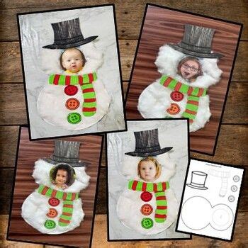 Printable Photo Snowman Craft Template Free Snowman Crafts Crafts