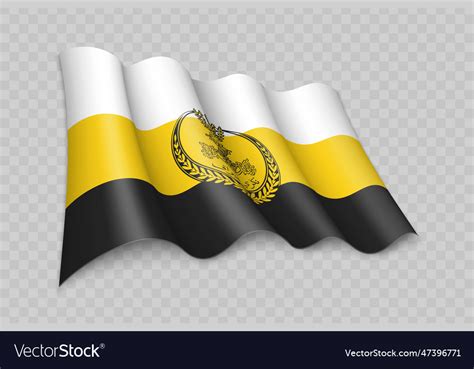 3d Realistic Waving Flag Of Perak Is A State Vector Image