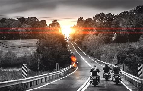 Photo Wallpaper Road Motorcycles Morning Motorcycle On The Road