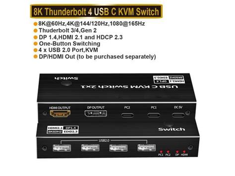 X Usb C Kvm Switch Aubeamto K Hz Usb C Switch Box Pc Input