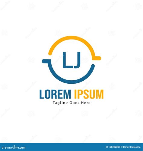 Initial Lj Logo Template With Modern Frame Minimalist Lj Letter Logo