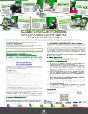 V4 Convocatoria TEST 2022 2023 1 Pdf PARA ASPIRANTES A NUEVO INGRESO
