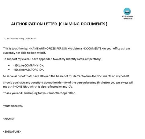 Who Else Wants Info About Simple Authorization Letter To Claim