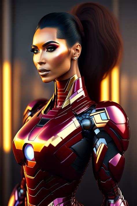 Lexica An Extremely Complex And Advanced Cyborg Iron Man Body Build Kim Kardashian Cybernetic