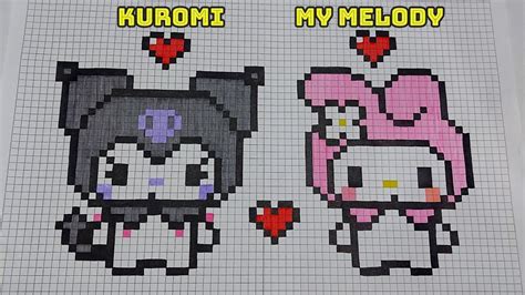 KUROMI Y MY MELODI DIBUJO PIXELADO Pixel Art Paso A Paso YouTube