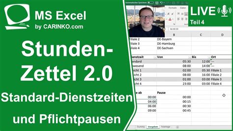 Indra Kohl Live Excel Projekt Stundenzettel Teil Stand