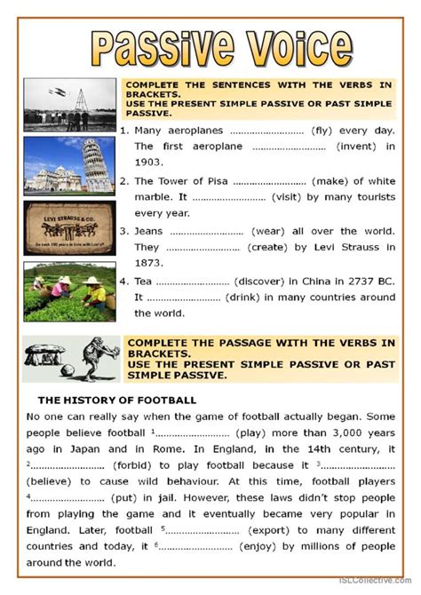 PASSIVE VOICE PRACTICE General Gramm English ESL Worksheets Pdf Doc