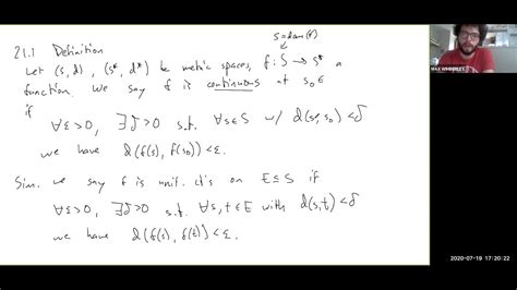 lecture 15 1 continuous maps of metric spaces youtube