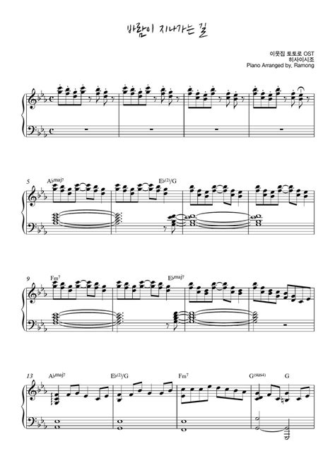 My Neighbor Totoro Ost Path Of The Wind Easy Ver Sheet By Ramong