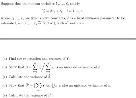 solved suppose that the random variables y1 yn satisfy