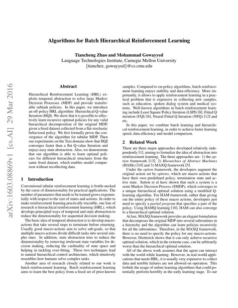 pdf algorithms for batch hierarchical reinforcement learning