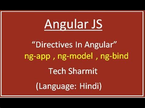 Directives In Angular JS Ng App Ng Model Ng Bind YouTube