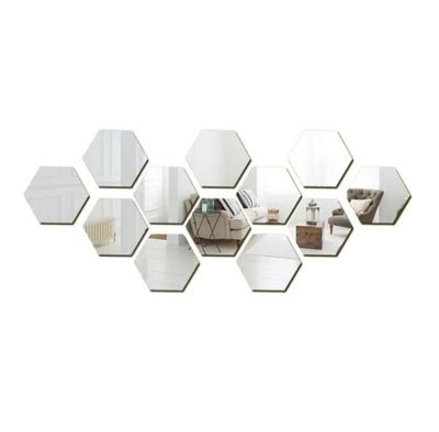 Generico Pack X Vinilo Espejo Pared Adhesivo Hexagonal Decorativo