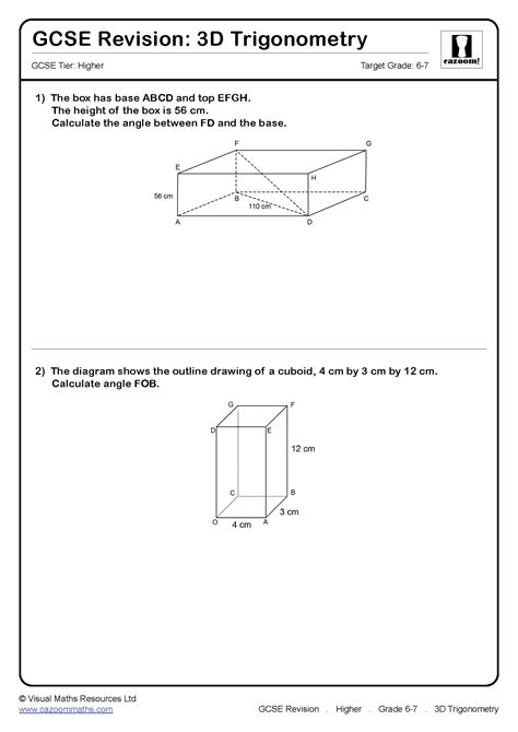 D Trigonometry Gcse Questions Gcse Revision Questions