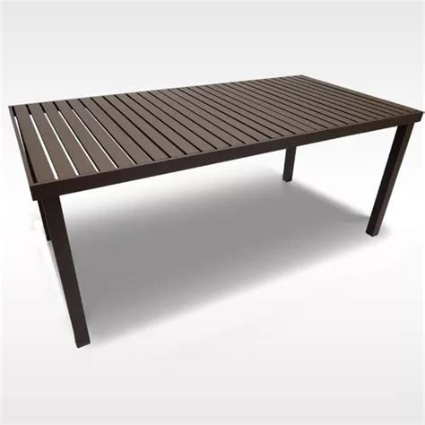 Mesa Retangular de Alumínio Tampo Ripado 1 50x90cm Sarah Móveis