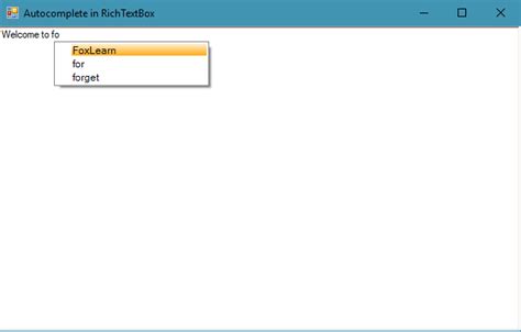 foxlearn windows forms autocomplete richtextbox in c riset
