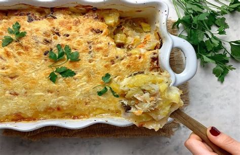 Bacalhau cremoso gratinado batata doce Revista Café