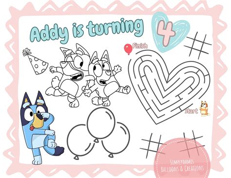 Bluey Inspired Activity Printable Bluey Coloring Page Etsy Rd