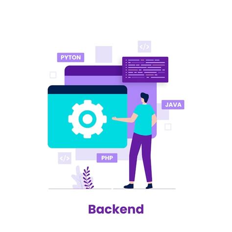 Back end de design plano do conceito de desenvolvedor ilustração para